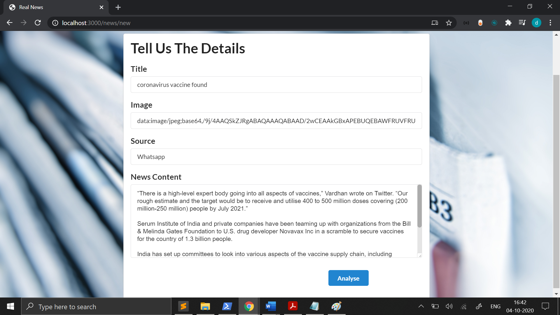 GitHub - drana123/Fake-News-Detection: This application tells the ...