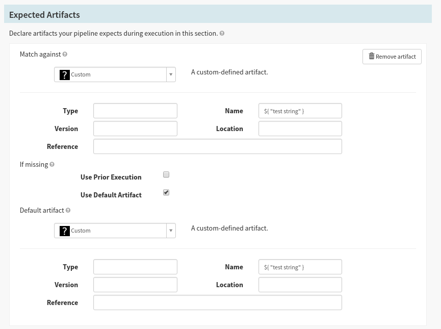 SpEL expression not evaluated in special case with artifacts · Issue ...