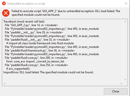 Error converting paddleOCR into .exe file with pyinstaller · Issue #6847 · PaddlePaddle ...