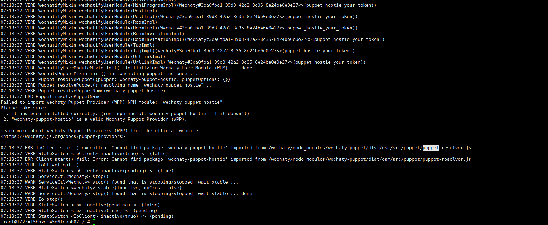 获取 token 失败 · Issue #2395 · wechaty/wechaty · GitHub