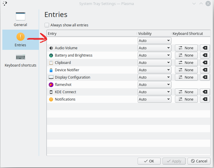 Electron apps have no icon in systray settings of KDE Plasma desktop ...