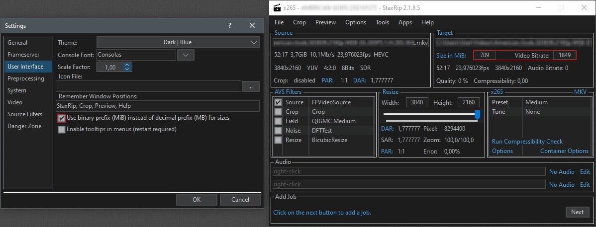 Bad Bitrate Calculation StaxRip Beta 2.1.8.5 · Issue #597 · staxrip ...