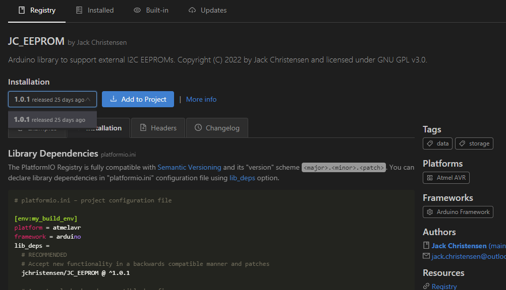 Compilation error in VSC+PlarformIO... · Issue #1 · JChristensen/JC_EEPROM · GitHub