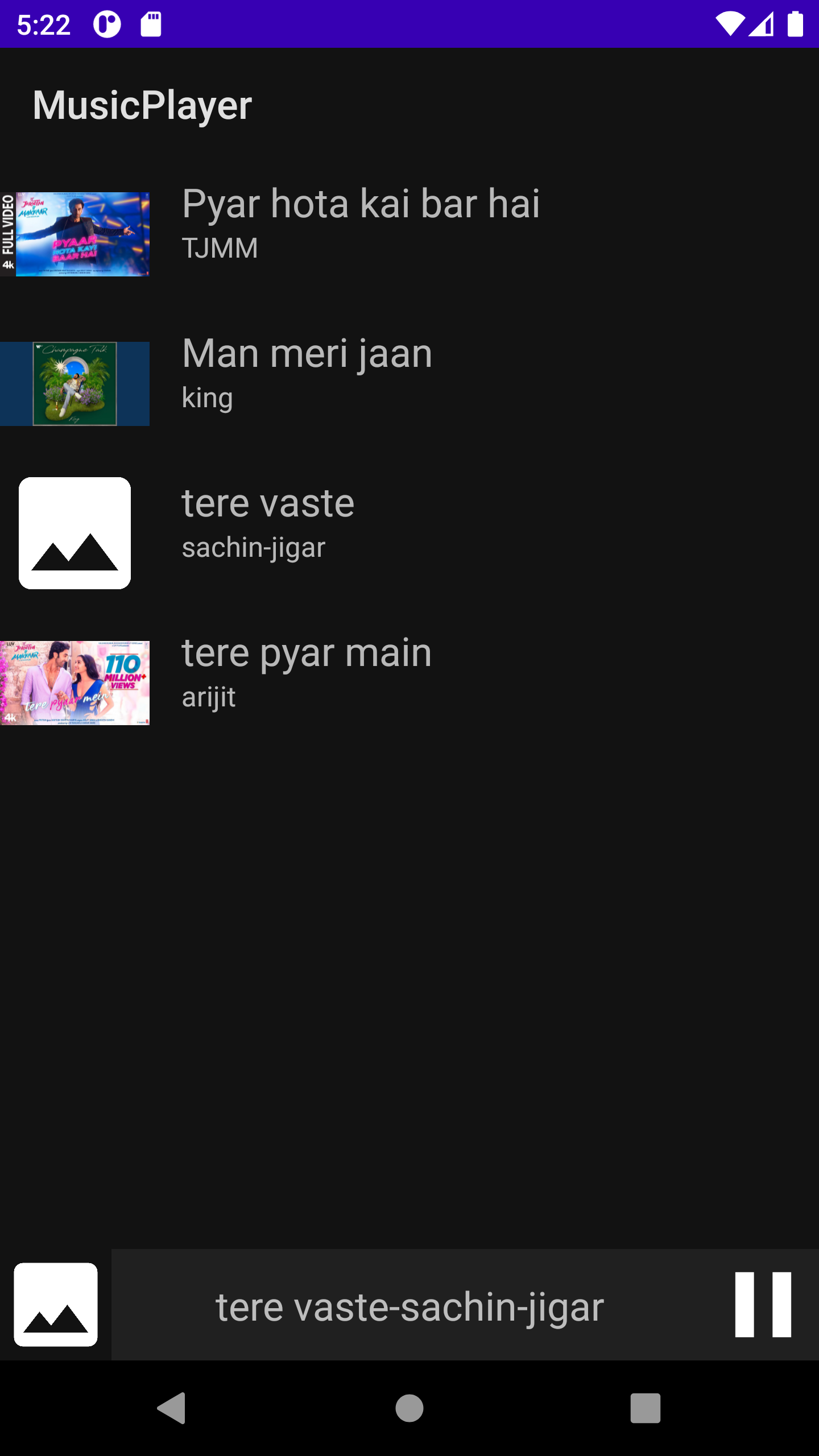 GitHub - vedantnd111/MusicPlayer: MusicPlayer using glide, exo-player ...