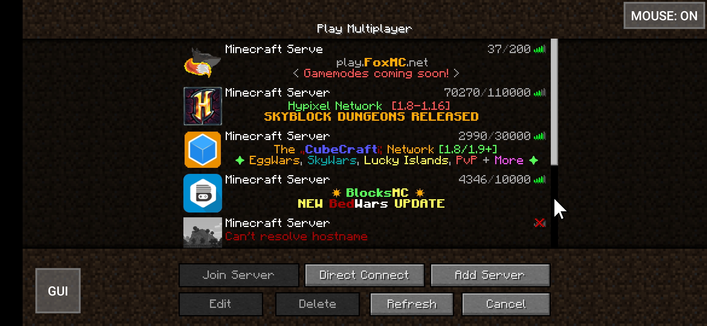 Menu servers/worlds · Issue #295 · PojavLauncherTeam/PojavLauncher · GitHub