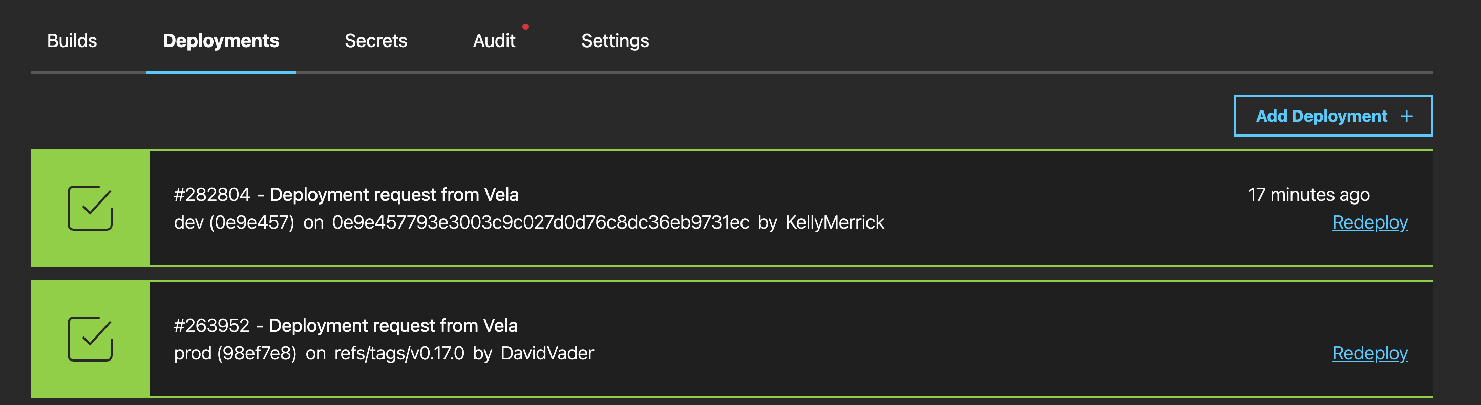 enhance(ui): add date + time to deployments · Issue #677 · go-vela/community · GitHub