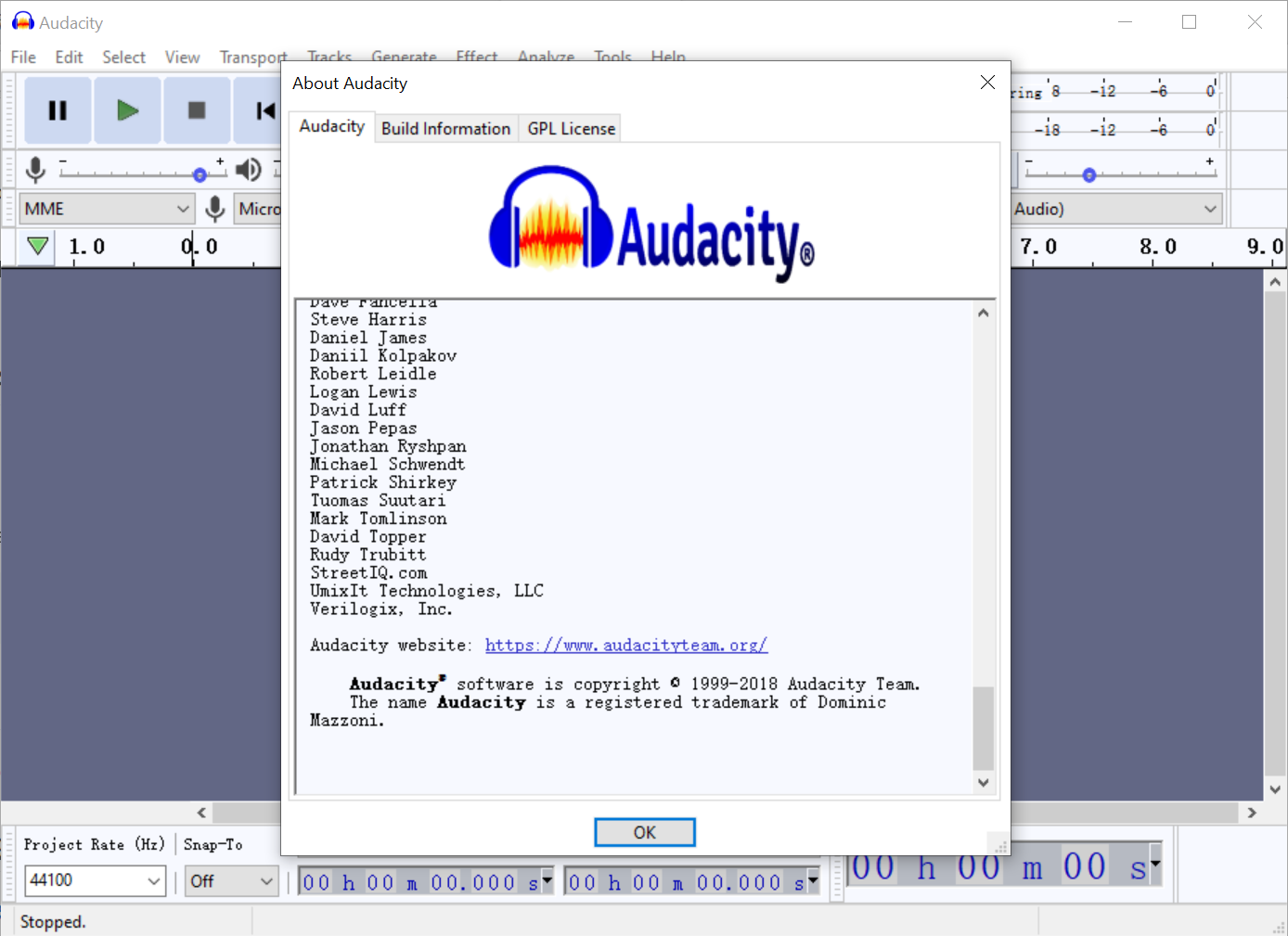 “关于”界面的copyright还停留在2018年 · Issue #688 · audacity/audacity · GitHub