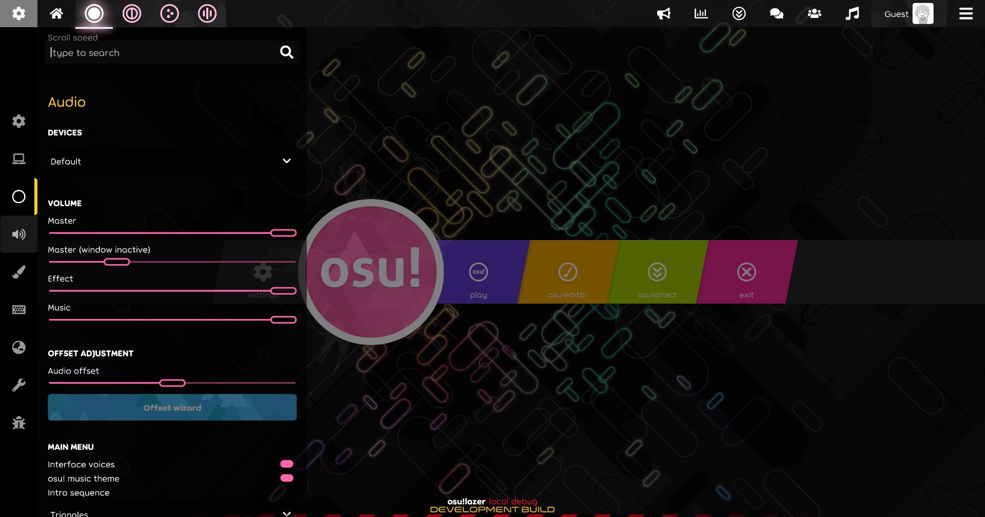 Settings menu button click not highlighted correctly · Issue #9196 · ppy/osu · GitHub