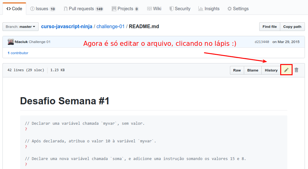 Nao aparece o botão pra editar · Issue #7527 · da2k/curso-javascript-ninja · GitHub