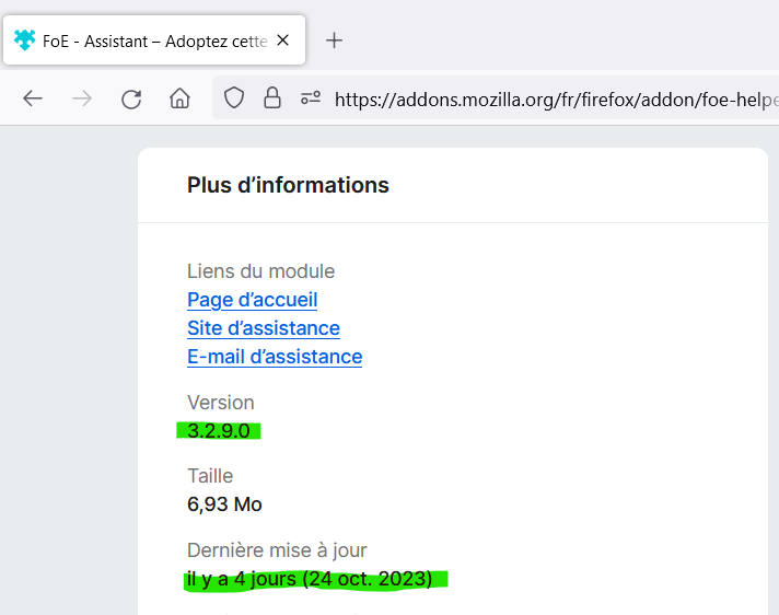 Version 3.3.0.0 not released for Firefox ("card list" in Halloween ...