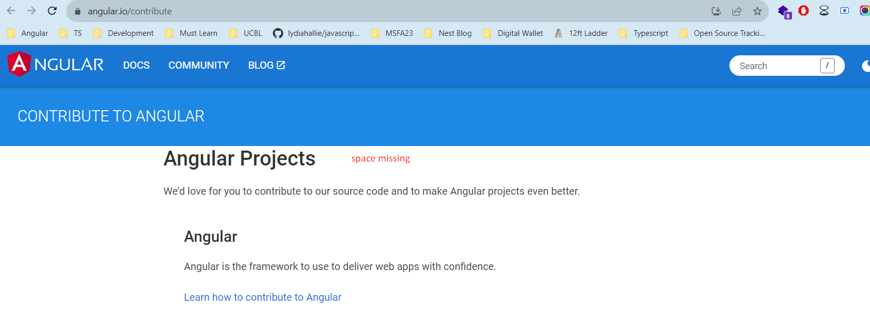 No margin in Contribute page like other pages · Issue #51391 · angular/angular · GitHub