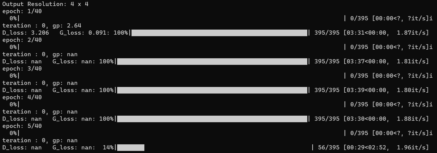 loss is NAN · Issue #1 · ziwei-jiang/PGGAN-PyTorch · GitHub