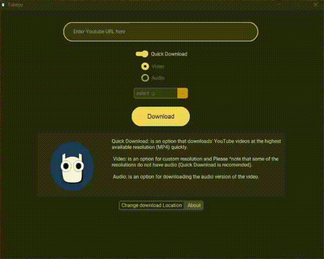 YouTube Video Downloader: Ideal for Beginner Contributions 🌟 · TomSchimansky CustomTkinter ...