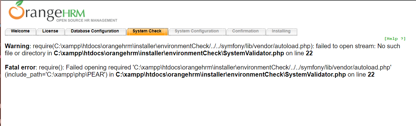 Unable to install, failing on the System Check step · Issue #482 · orangehrm/orangehrm · GitHub