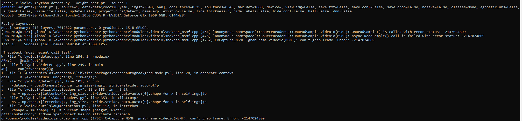 [Resolve] ELP Camera module doesn't work · Issue #9370 · ultralytics/yolov5 · GitHub