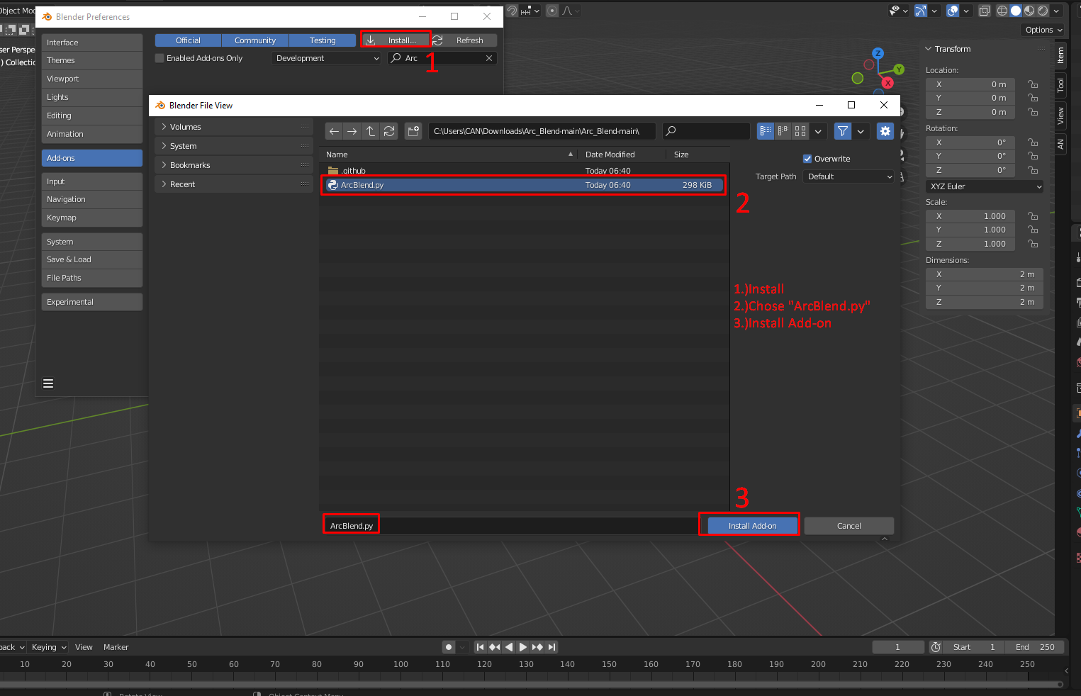 GitHub - stunmuffin/Arc_Blend: Blender Arc Blend Addon