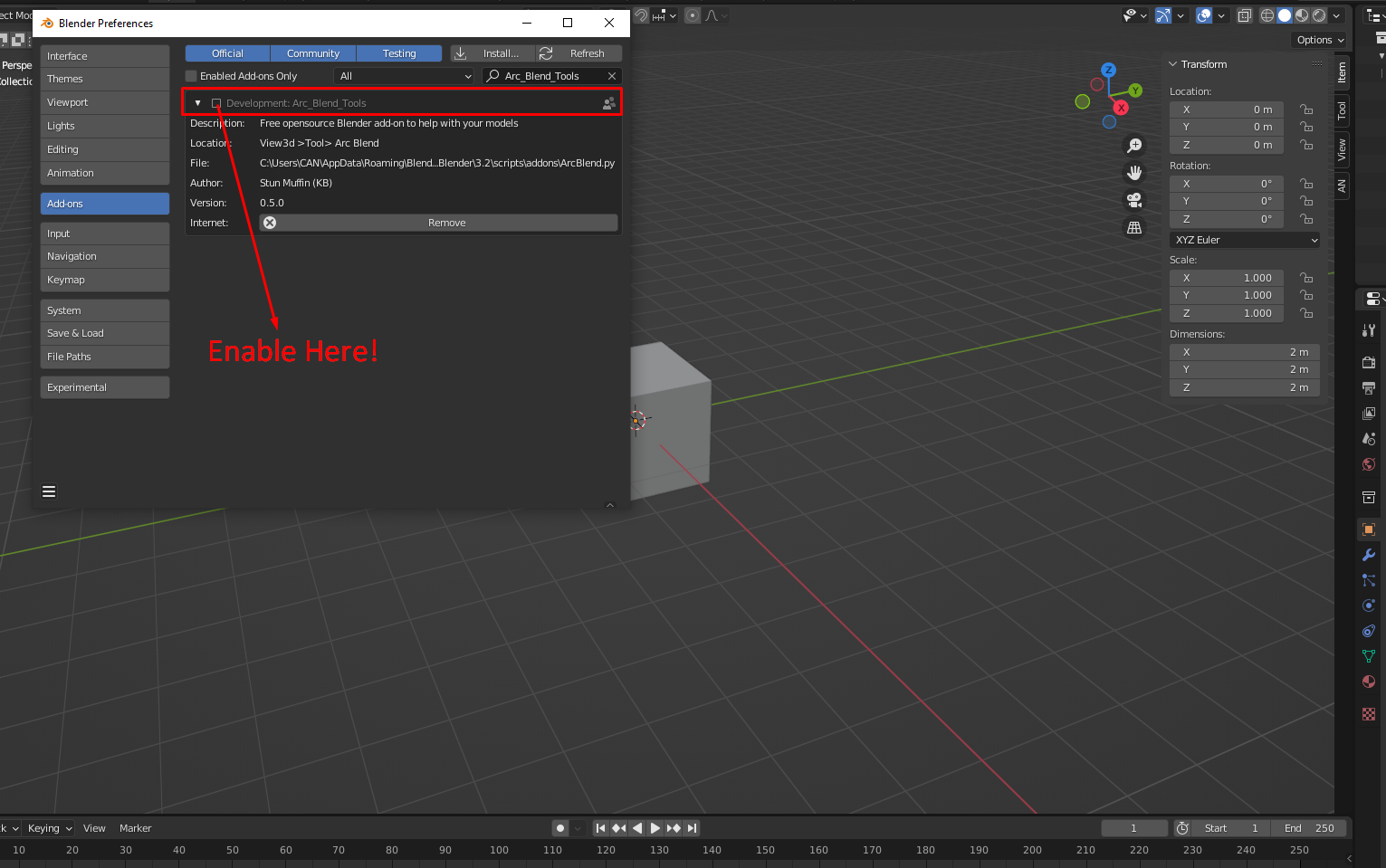 GitHub - stunmuffin/Arc_Blend: Blender Arc Blend Addon