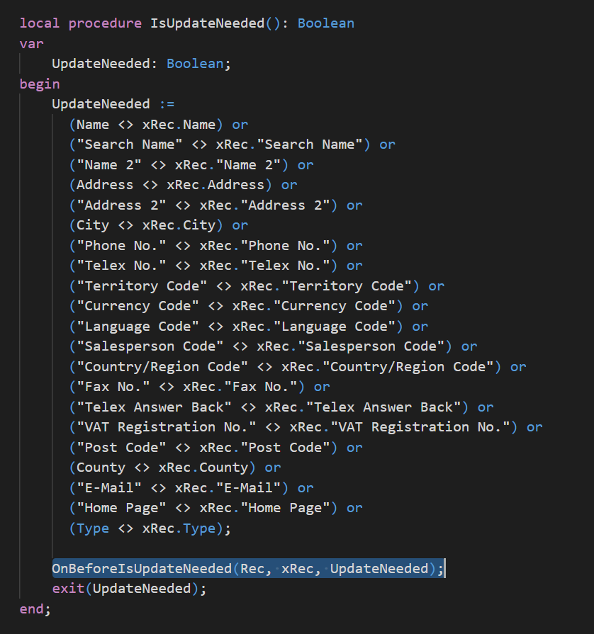 [Extensibility Bug] Table 5050 "OnBeforeIsUpdateNeeded" - IsUpdateNeeded · Issue #12647 ...