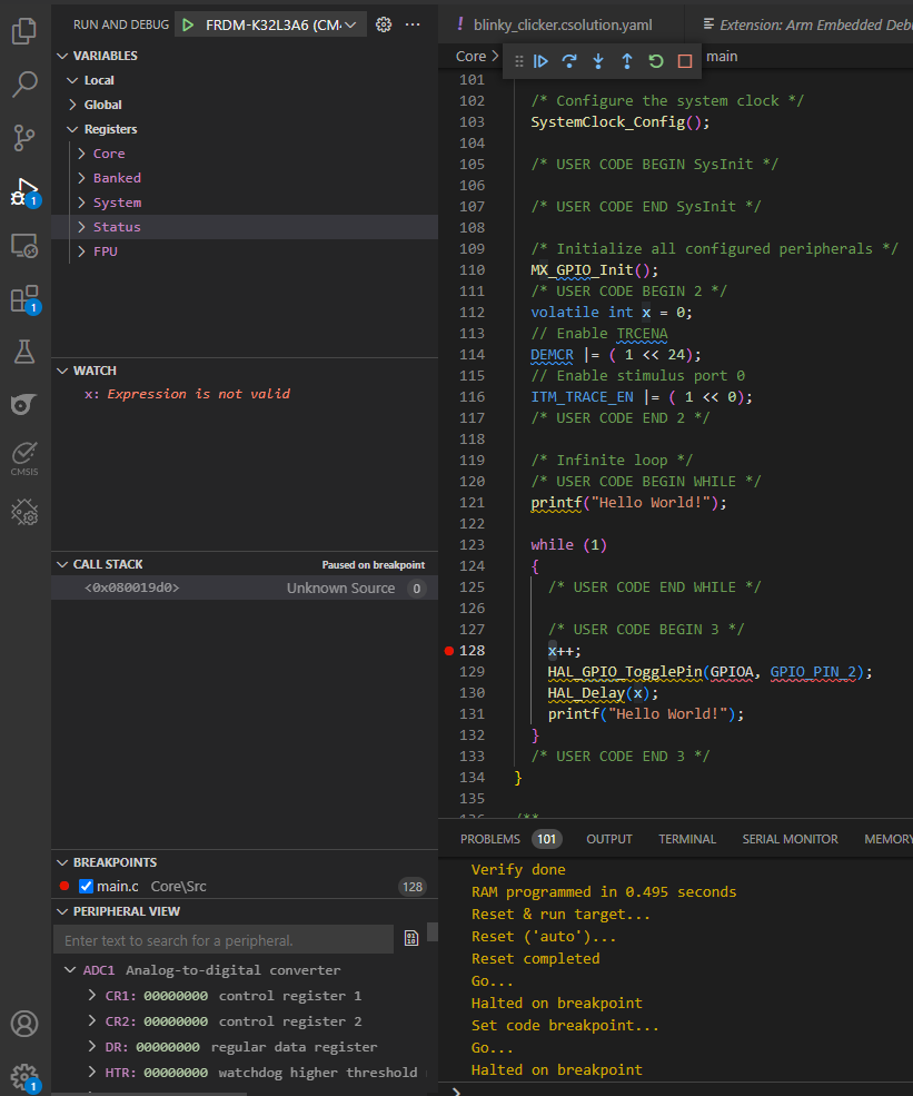 Can T See Current Line When Stopping · Issue 11 · Arm Software Vscode Embedded Debug · Github