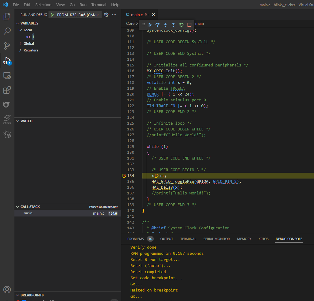 Can't see current line when stopping · Issue #11 · ARM-software/vscode-embedded-debug · GitHub