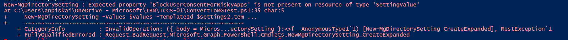 Constructing Directorysetting Requests · Issue 808 · Microsoftgraphmsgraph Sdk Powershell · Github