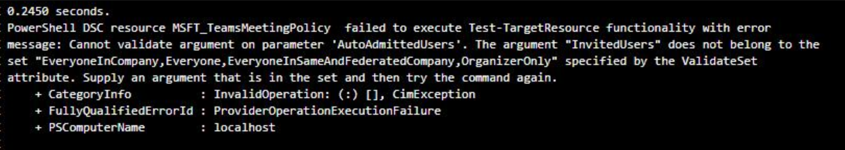 Teams Meeting Policy And The Autoadmittedusers Attribute Mismatch With Validation Set · Issue 
