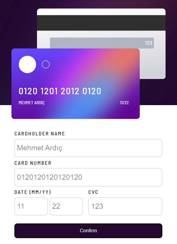 GitHub - ArdicMehmet/Interactive-card-details-form-Frontend-Mentor: I ... GitHub - ArdicMehmet/Interactive-card-details-form-Frontend-Mentor: I ...