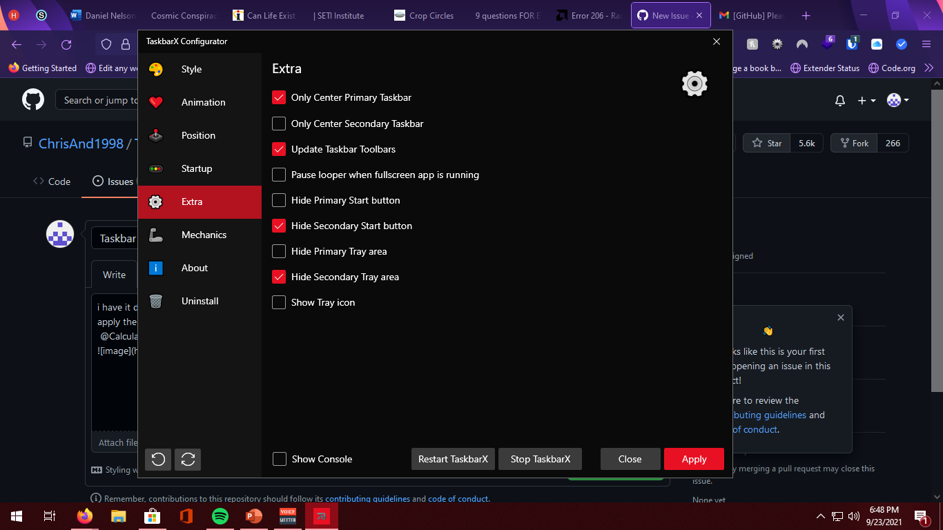 Taskbar X just sraight up not working at all · Issue #806 ...
