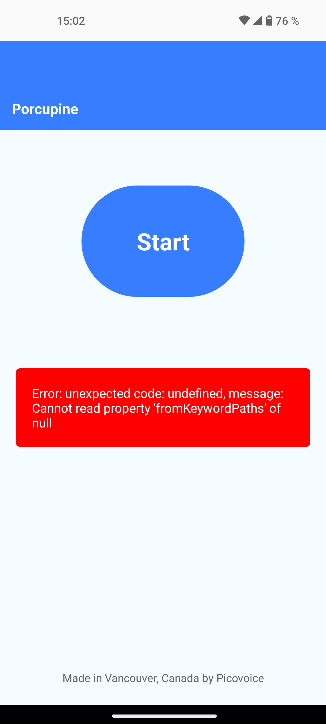 Porcupine Issue: · Issue #1075 · Picovoice/porcupine · GitHub