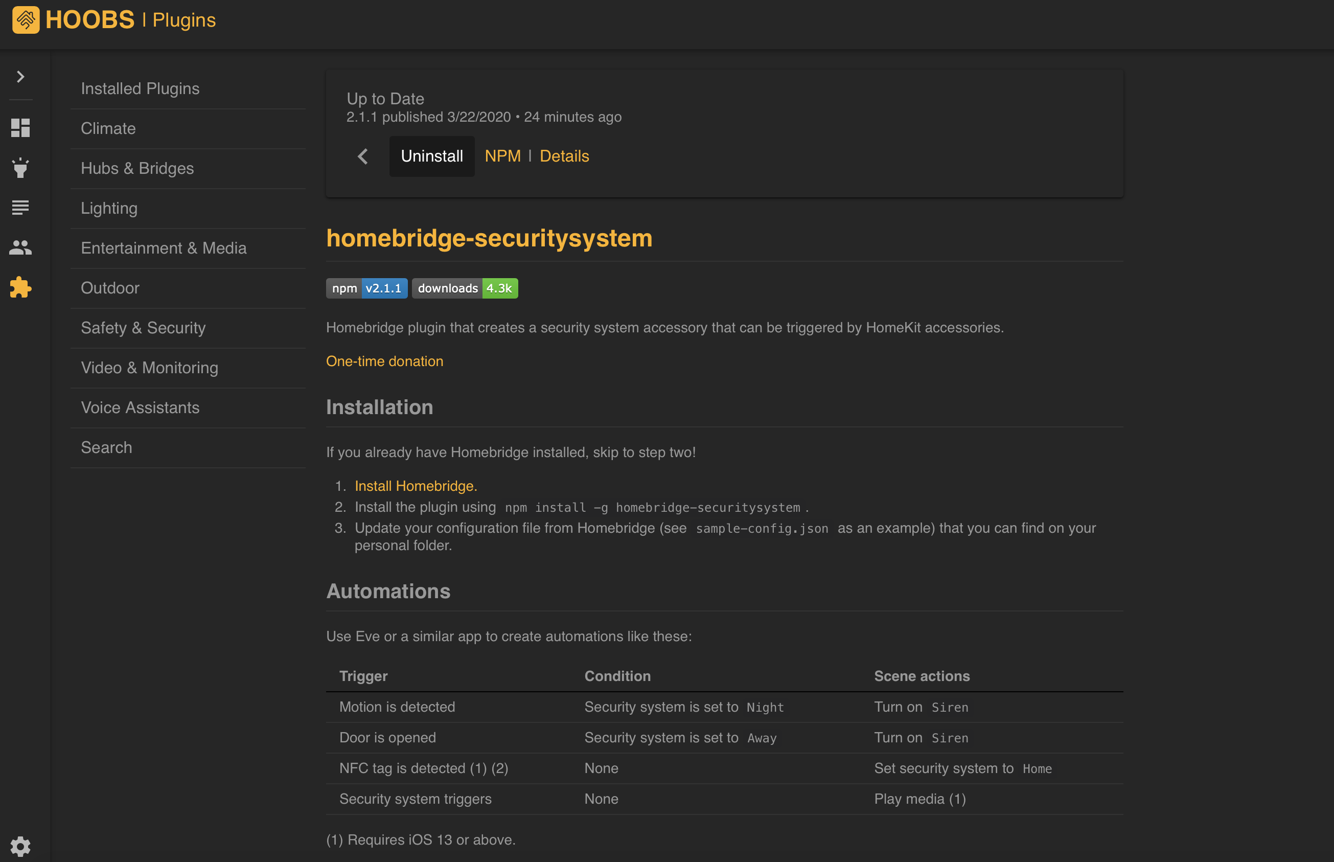 Plugin Configuration missing when using HOOBS Homebridge · Issue #20 ...