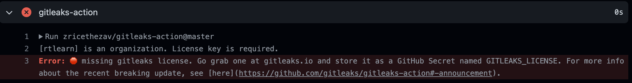 Gitleaks License is not present · rtCamp learn · Discussion #322 · GitHub