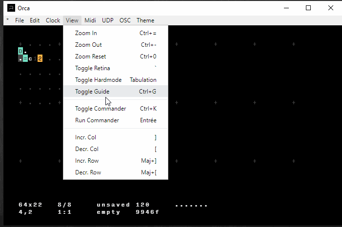 We need to click on zone command to type command · Issue #123 · hundredrabbits/Orca · GitHub