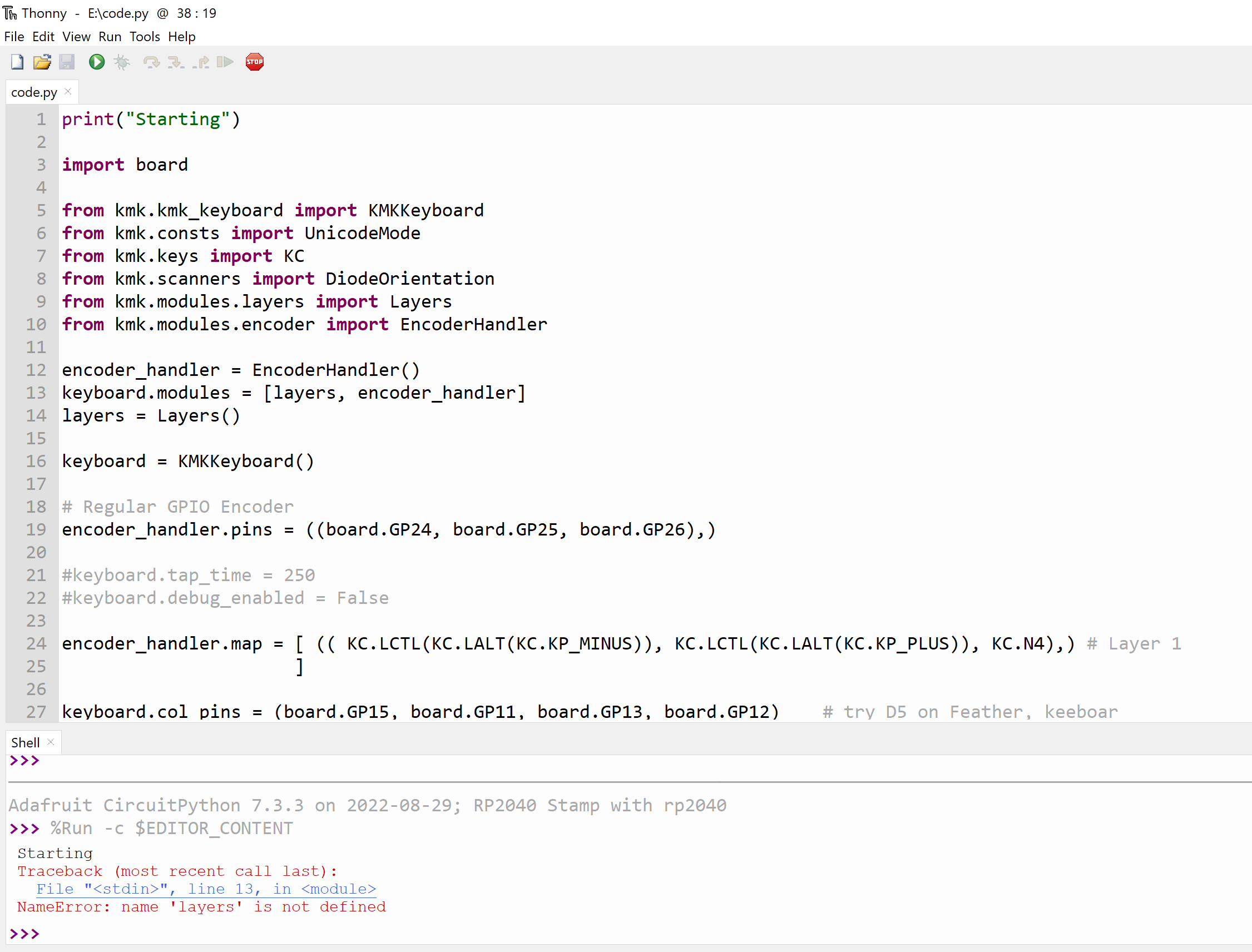 Pi Pico RP2040 - issue with anything kmk.modules.layers/encoder · Issue #690 · KMKfw/kmk ...