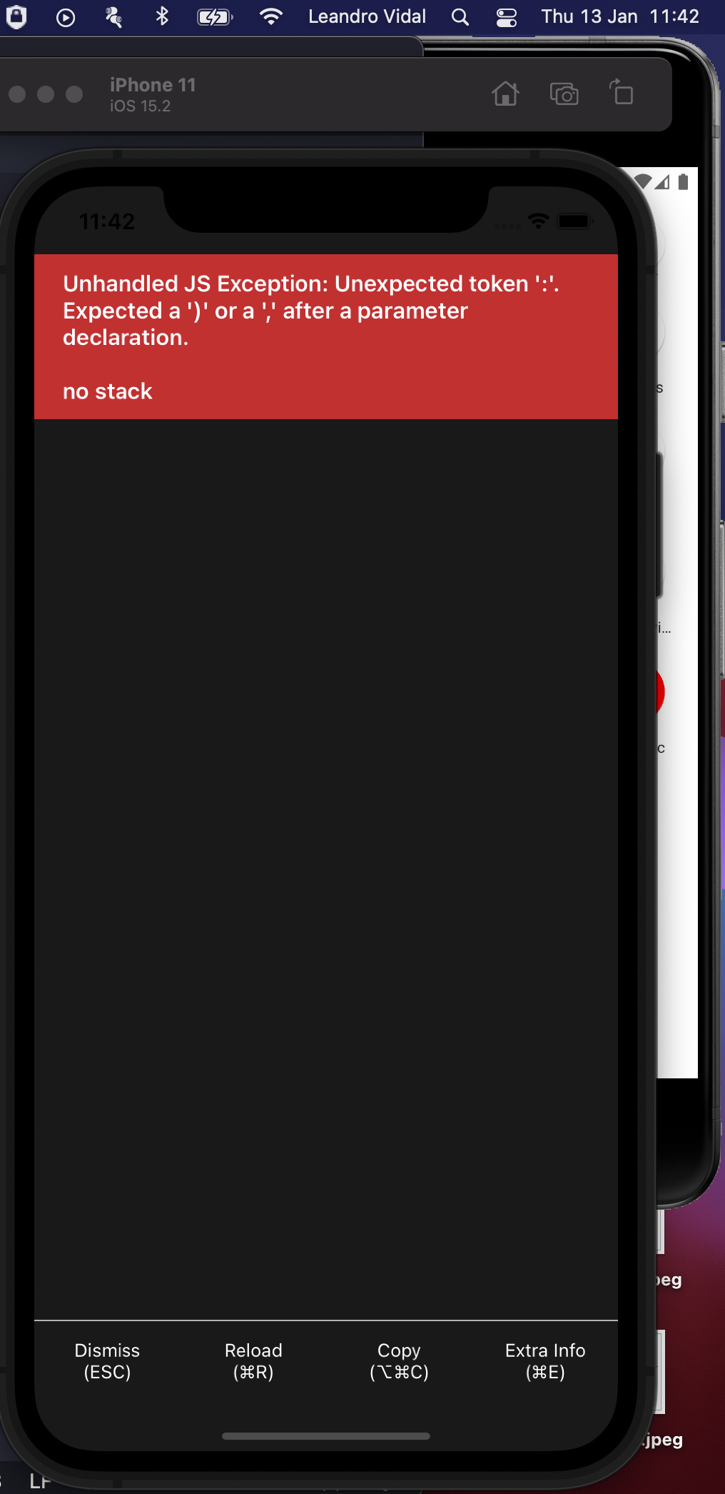 React Native Unexpected Token Expected A Or A After A