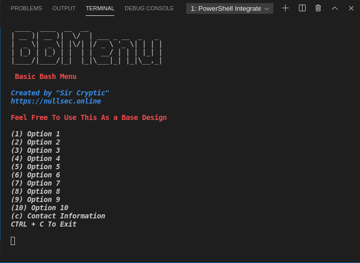 GitHub - SirCryptic/Basic-Bash-Menu: Basic Menu Coded in bash ready to ...
