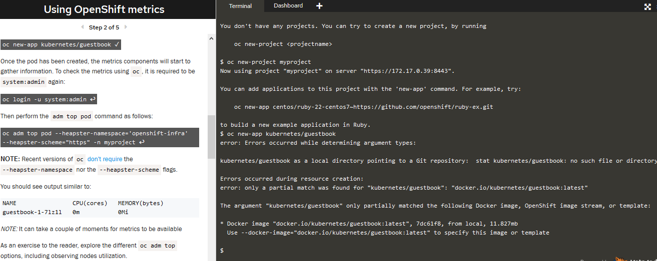 Introduction - Using OpenShift metrics · Issue #453 · openshift-labs/learn-katacoda · GitHub