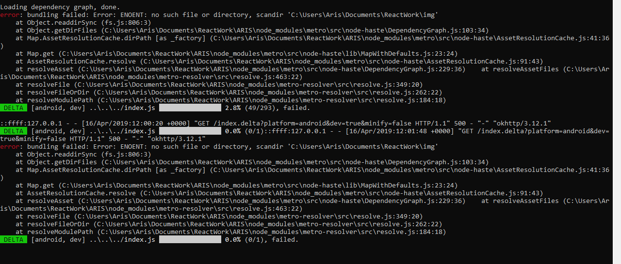 Metro bundler has encountered an internal error · Issue #24469 · facebook/react-native · GitHub