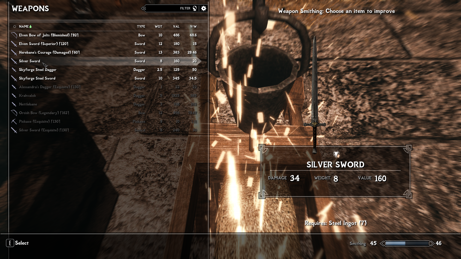 Silver Sword needs steel ingot to upgrade · Issue #35 · TitansBane ...