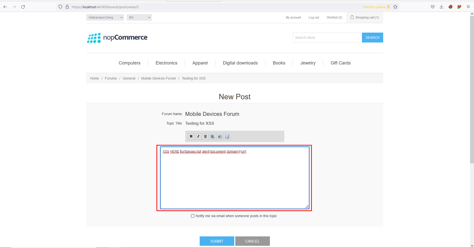 Xss Issue In The Text Parameter Forums · Issue 6194 · Nopsolutionsnopcommerce · Github