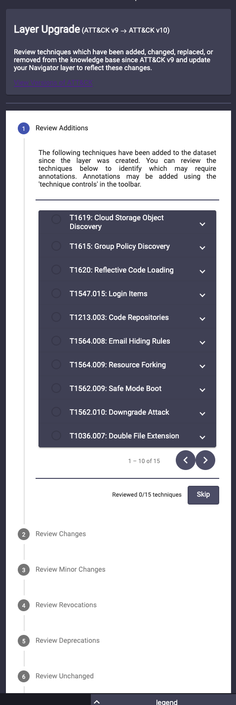 The layer upgrade interface does not conform with dark theme · Issue #374 · mitre-attack/attack ...