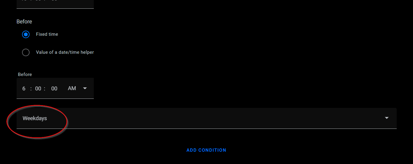 Display Issue Automationsscripts Time Conditions Weekdays None Selected · Issue 12522 