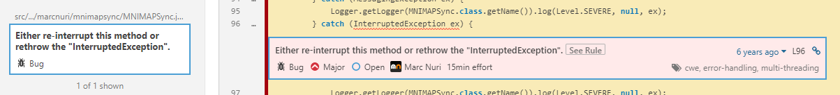 Remove major bugs and vulnerabilities reported by SonarQube · Issue #15 · manusa/mnIMAPSync · GitHub