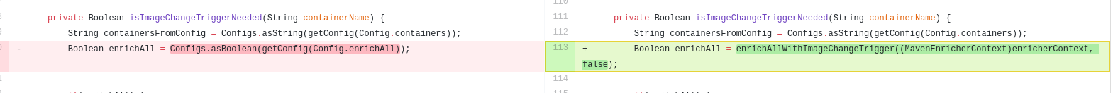 OpenShift Maven Plugin doesn't add ImageChange triggers when merging from a deployment fragment ...