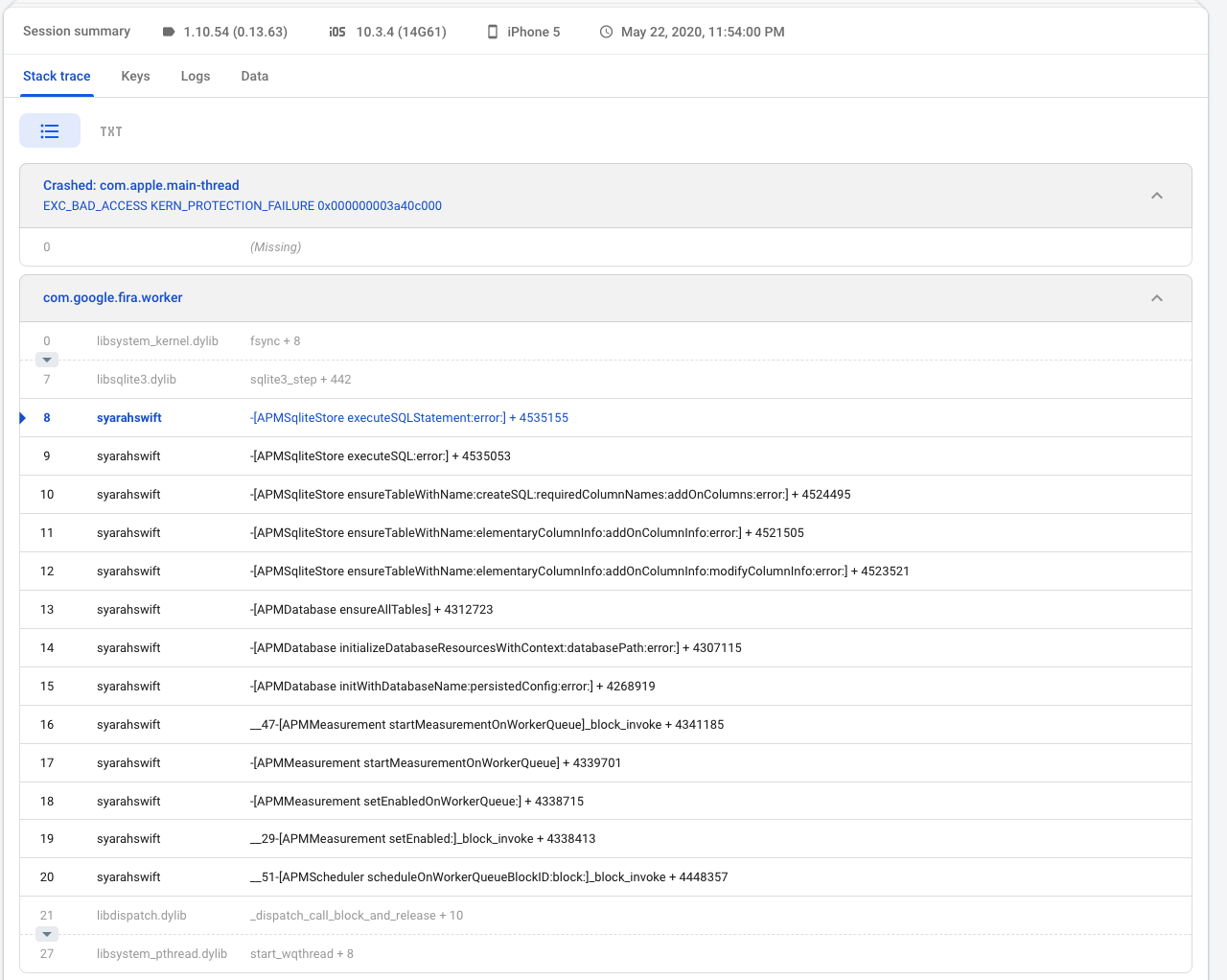 Ios 10 Apm Random Crash · Issue 5671 · Firebasefirebase Ios Sdk · Github