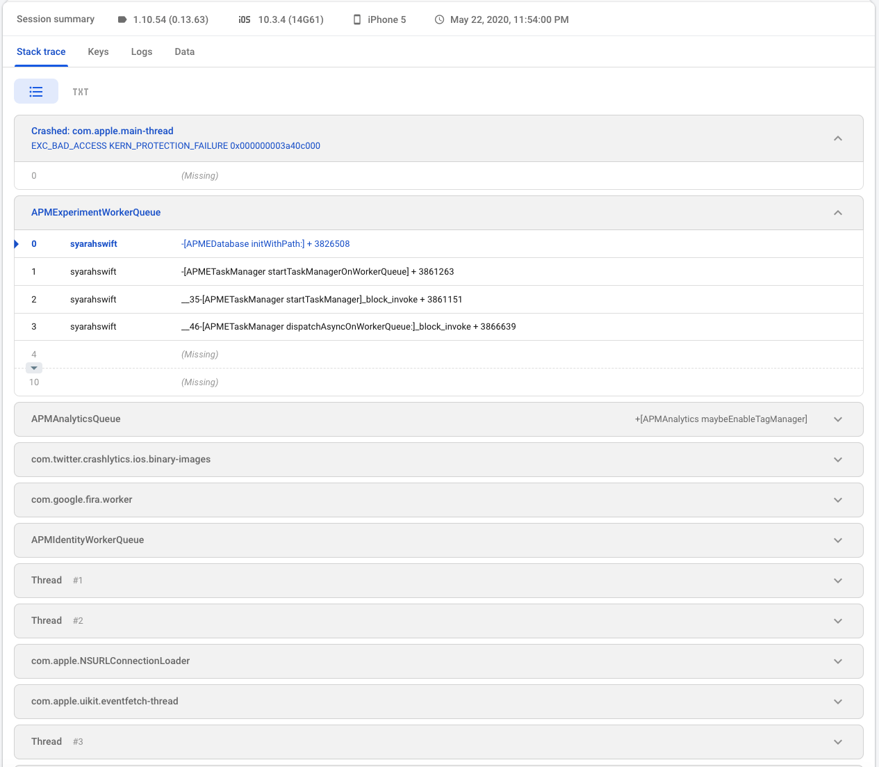 Ios 10 Apm Random Crash · Issue 5671 · Firebasefirebase Ios Sdk · Github