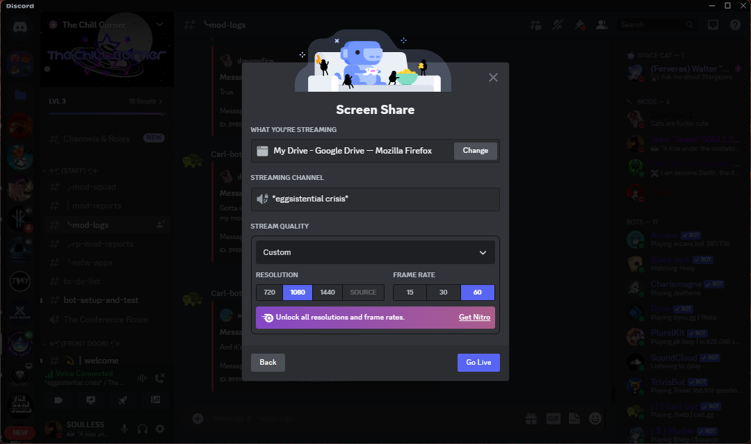 [Bug] Cannot screenshare with audio · Issue #1659 · BetterDiscord/BetterDiscord · GitHub