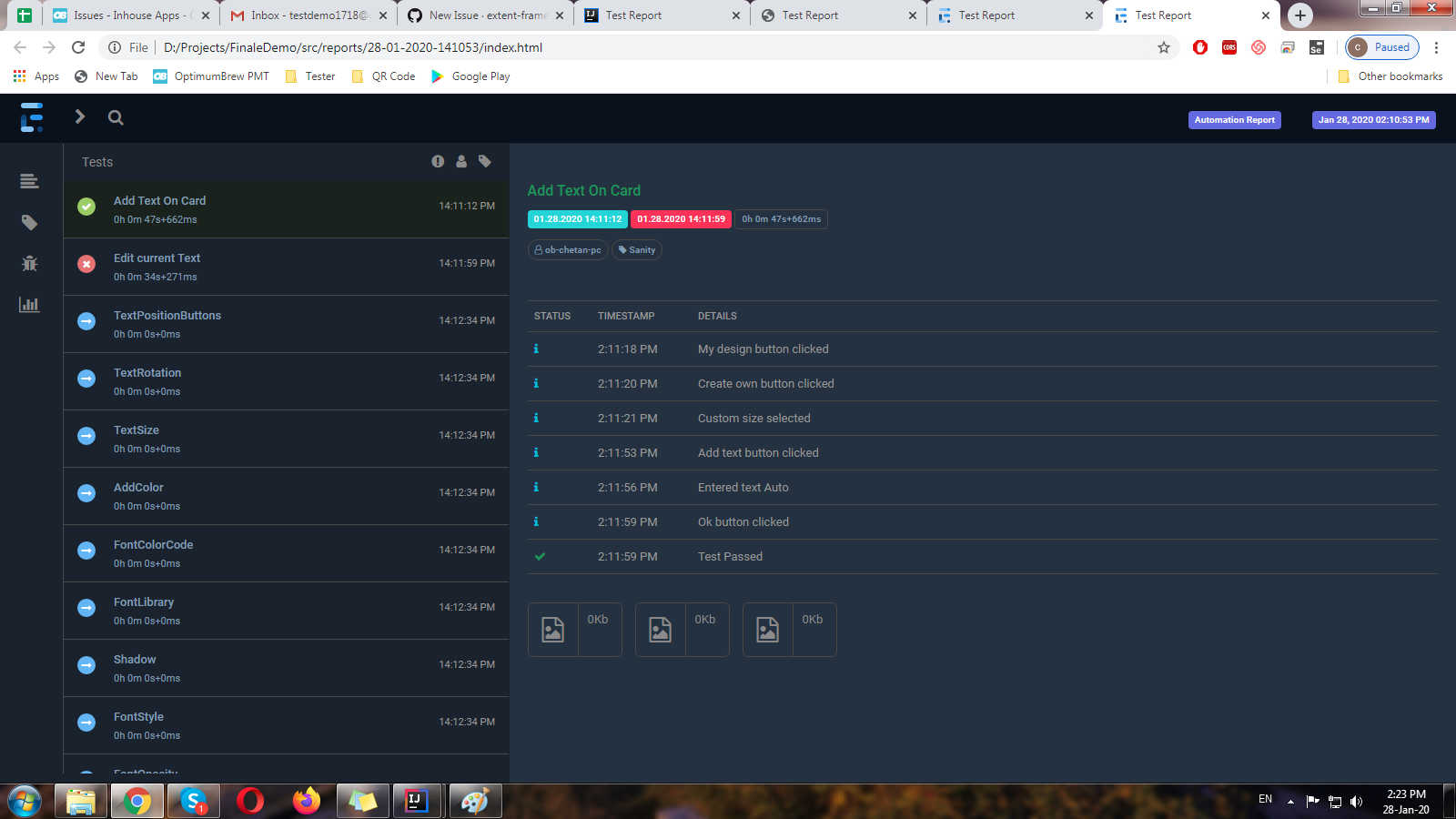 Why Im Getting Screenshot Thumbnail Blank In V 411 · Issue 119 · Extent Framework