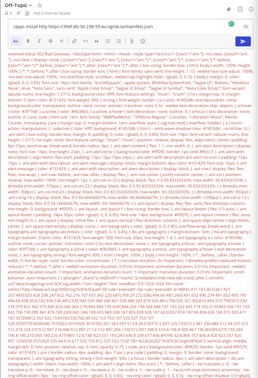 Apps error install HTTP body "overflow" · Issue #406 · mattermost/mattermost-plugin-apps · GitHub