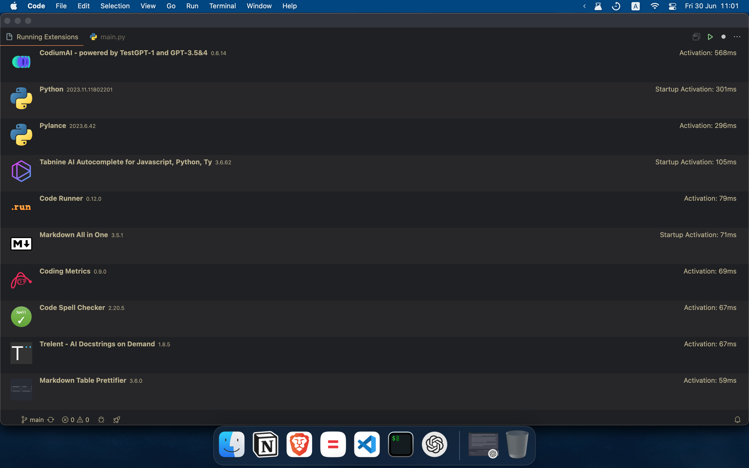 Very slow extension activation time · Issue #85 · Codium-ai/codiumai ...