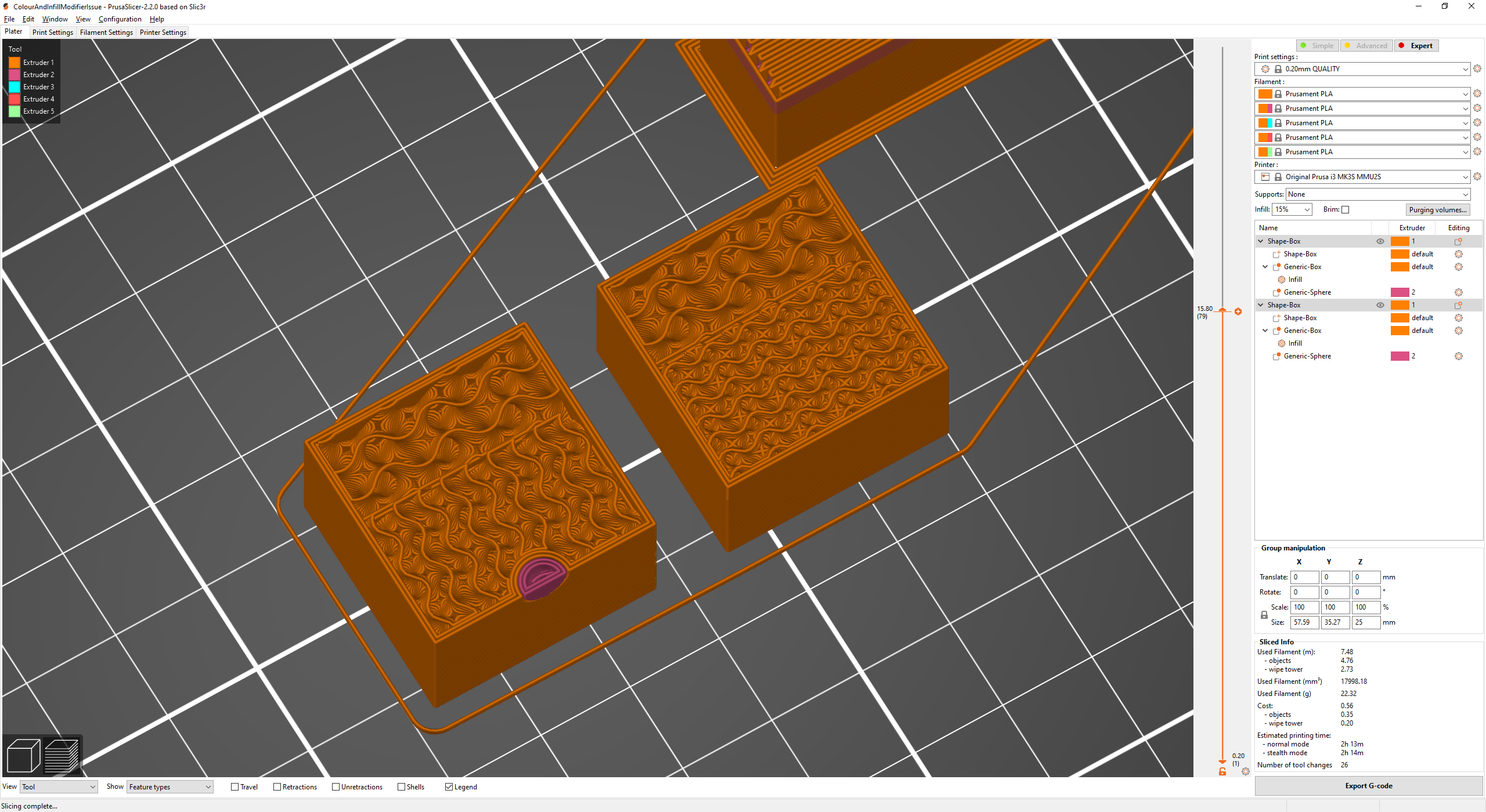 Modifier Mesh and Colour Mesh interaction breaks when reloading Prusa Slicer with multiple ...
